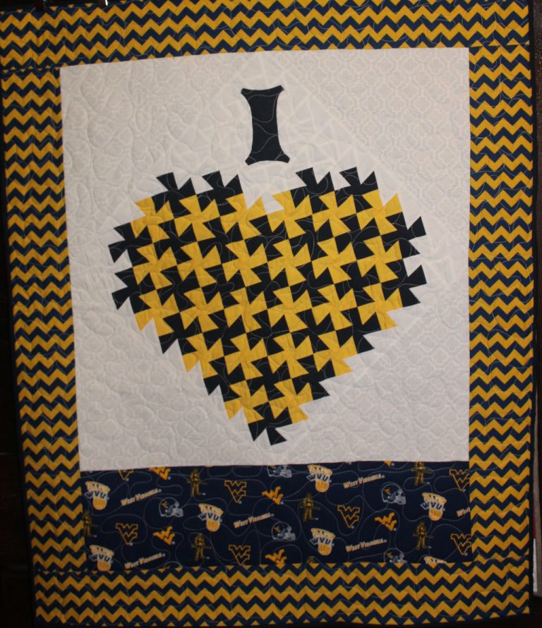 I Love WVU Wall Hanging | Stitch by Stitch Quilting